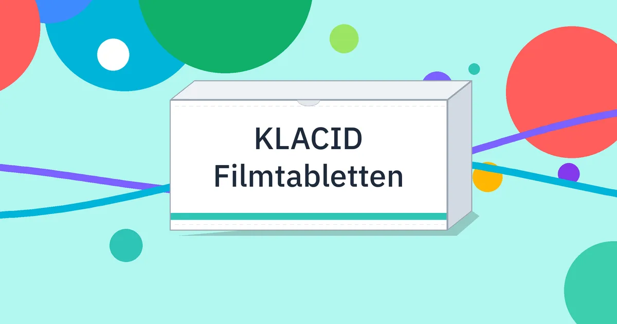 Symbolbild: Packung mit der Aufschrift KLACID Filmtabletten (PZN 03873148) – Verfügbarkeit und Bezug in Apotheken in Frankfurt am Main