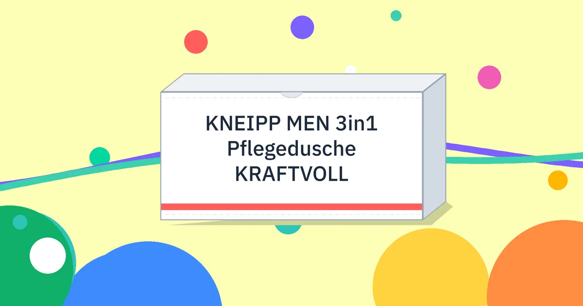 Symbolbild: Packung mit der Aufschrift KNEIPP MEN 3in1 Pflegedusche KRAFTVOLL (PZN 19643309) – Verfügbarkeit und Bezug in Apotheken in Frankfurt am Main
