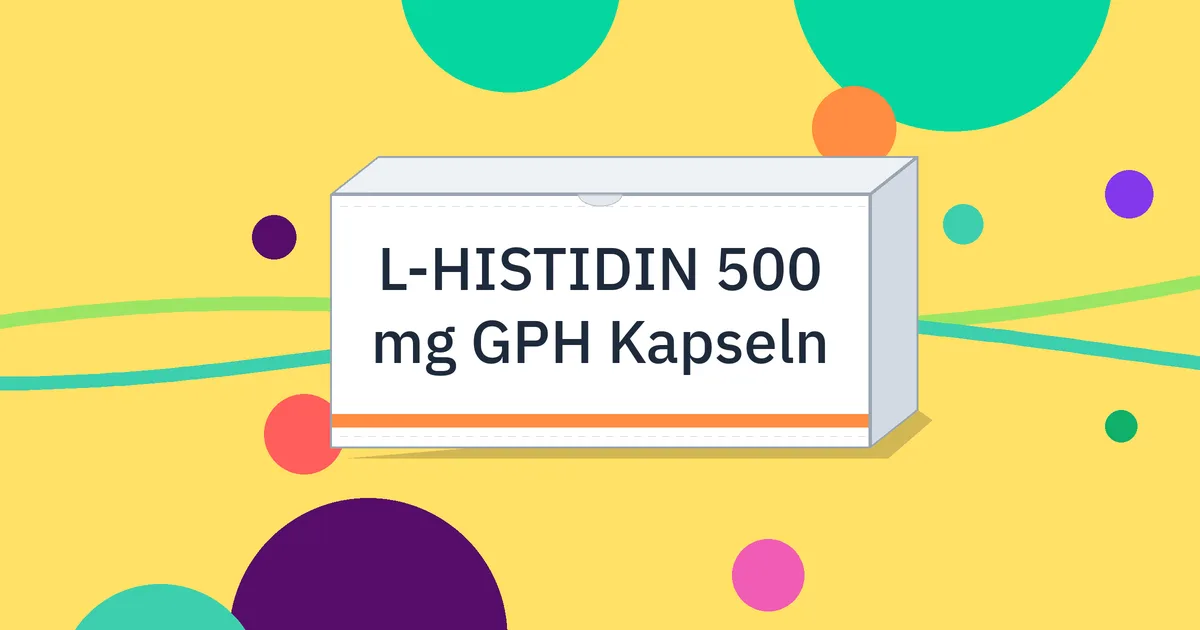 Symbolbild: Packung mit der Aufschrift L-HISTIDIN 500 mg GPH Kapseln (PZN 08403938) – Verfügbarkeit und Bezug in Apotheken in Frankfurt am Main