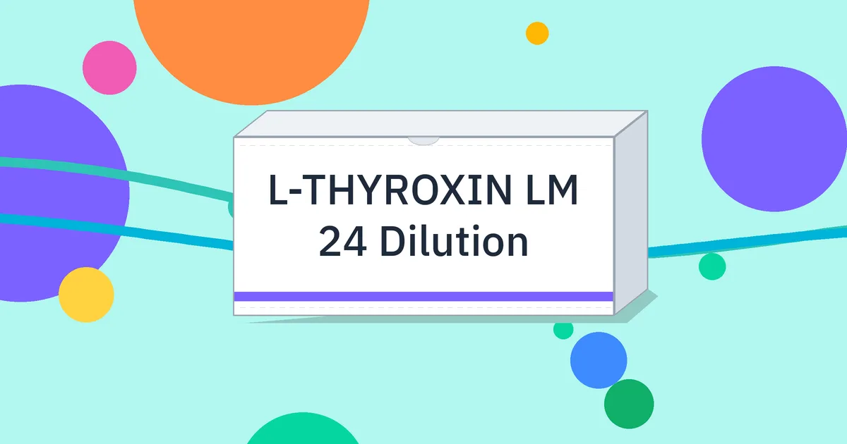 Symbolbild: Packung mit der Aufschrift L-THYROXIN LM 24 Dilution (PZN 12928641) – Verfügbarkeit und Bezug in Apotheken in Frankfurt am Main