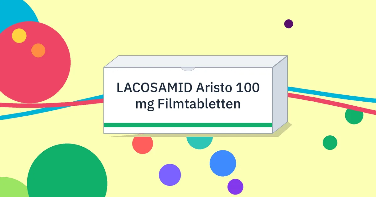 Symbolbild: Packung mit der Aufschrift LACOSAMID Aristo 100 mg Filmtabletten (PZN 17895892) – Verfügbarkeit und Bezug in Apotheken in Frankfurt am Main