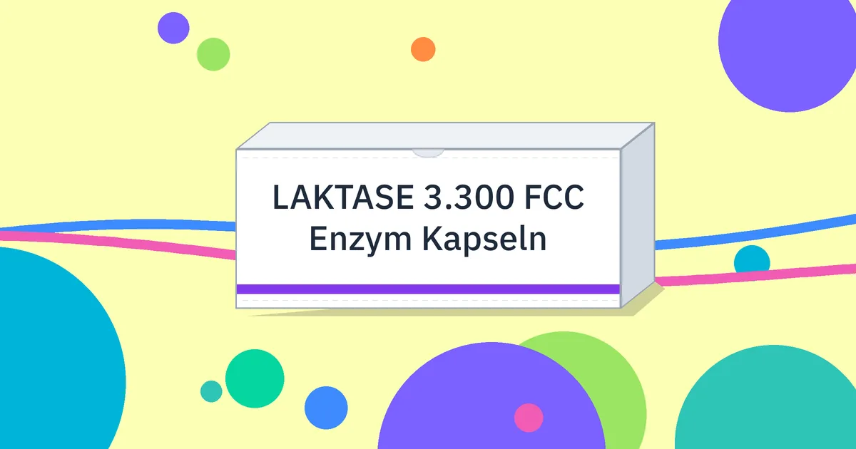 Symbolbild: Packung mit der Aufschrift LAKTASE 3.300 FCC Enzym Kapseln (PZN 06122514) – Verfügbarkeit und Bezug in Apotheken in Frankfurt am Main