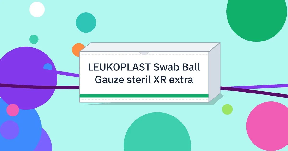 Symbolbild: Packung mit der Aufschrift LEUKOPLAST Swab Ball Gauze steril XR extra (PZN 20741158) – Verfügbarkeit und Bezug in Apotheken in Frankfurt am Main