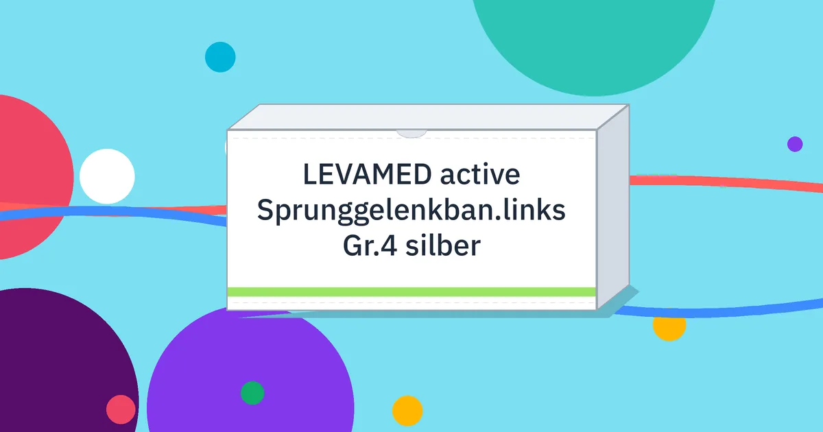 Symbolbild: Packung mit der Aufschrift LEVAMED active Sprunggelenkban.links Gr.4 silber (PZN 15294473) – Verfügbarkeit und Bezug in Apotheken in Frankfurt am Main