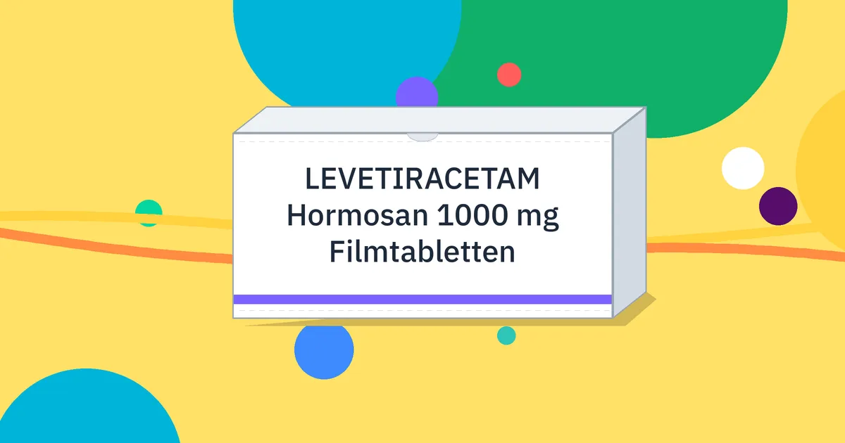 Symbolbild: Packung mit der Aufschrift LEVETIRACETAM Hormosan 1000 mg Filmtabletten (PZN 09234188) – Verfügbarkeit und Bezug in Apotheken in Frankfurt am Main
