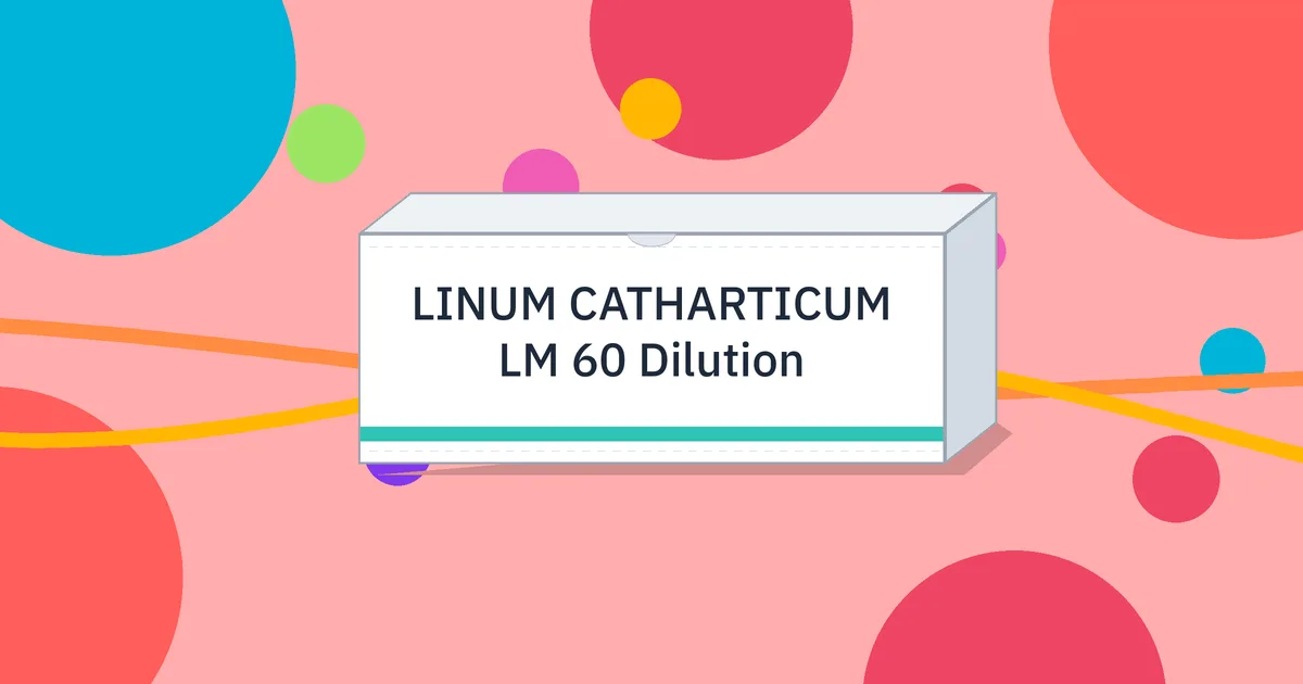 Symbolbild: Packung mit der Aufschrift LINUM CATHARTICUM LM 60 Dilution (PZN 13530343) – Verfügbarkeit und Bezug in Apotheken in Frankfurt am Main