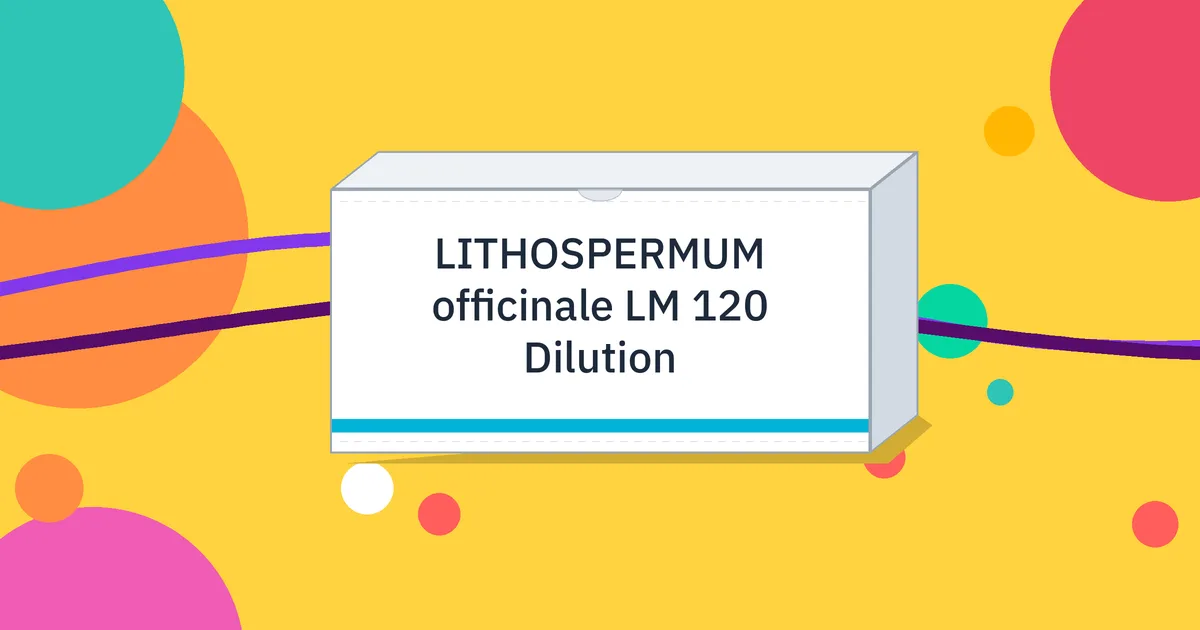 Symbolbild: Packung mit der Aufschrift LITHOSPERMUM officinale LM 120 Dilution (PZN 13532336) – Verfügbarkeit und Bezug in Apotheken in Frankfurt am Main