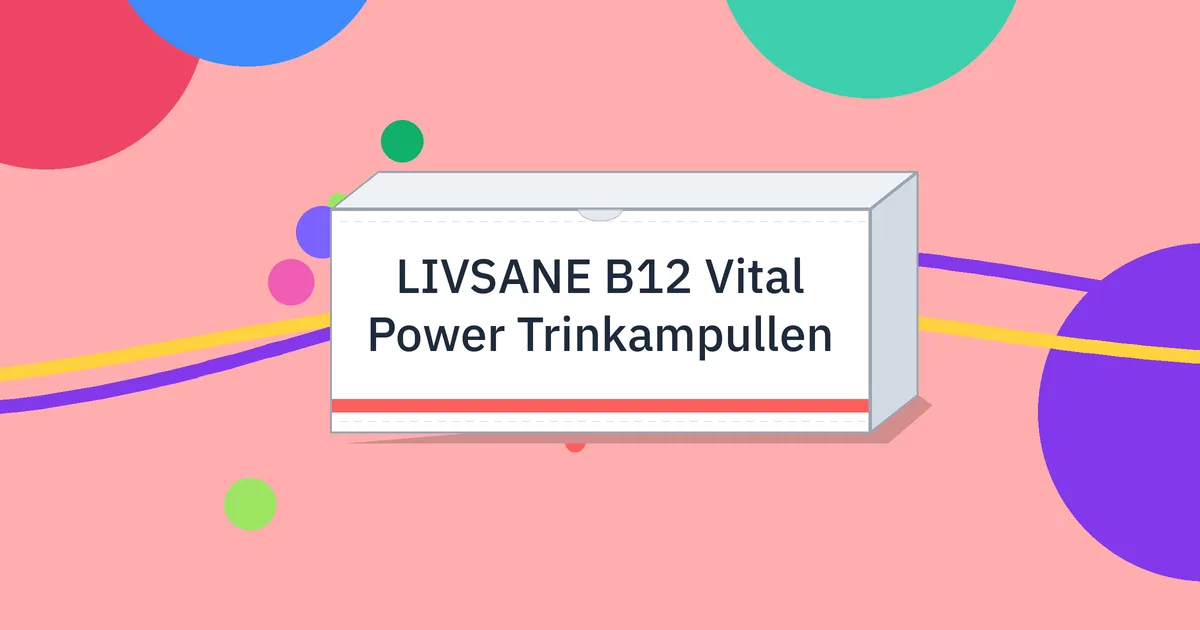 Symbolbild: Packung mit der Aufschrift LIVSANE B12 Vital Power Trinkampullen (PZN 15415847) – Verfügbarkeit und Bezug in Apotheken in Frankfurt am Main