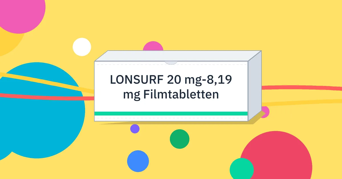 Symbolbild: Packung mit der Aufschrift LONSURF 20 mg-8,19 mg Filmtabletten (PZN 14327578) – Verfügbarkeit und Bezug in Apotheken in Frankfurt am Main