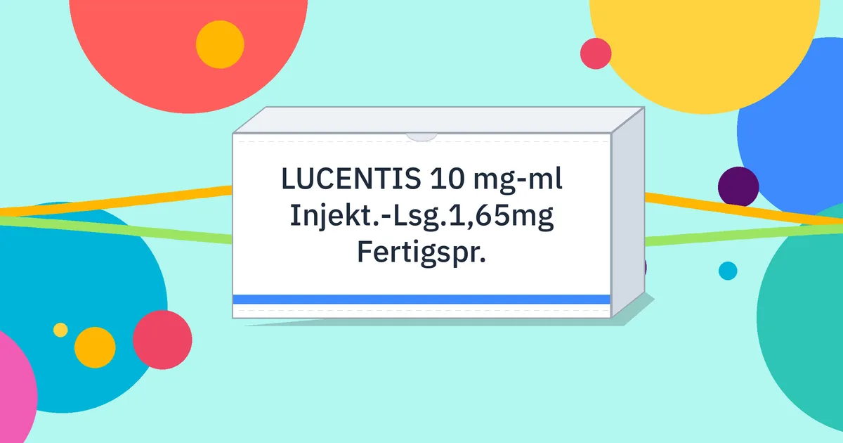 Symbolbild: Packung mit der Aufschrift LUCENTIS 10 mg-ml Injekt.-Lsg.1,65mg Fertigspr. (PZN 20270492) – Verfügbarkeit und Bezug in Apotheken in Frankfurt am Main