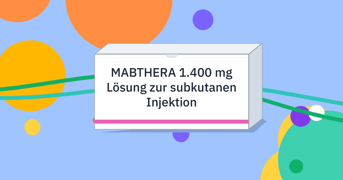 Symbolbild: Packung mit der Aufschrift MABTHERA 1.400 mg Lösung zur subkutanen Injektion (PZN 15245285) – Verfügbarkeit und Bezug in Apotheken in Frankfurt am Main