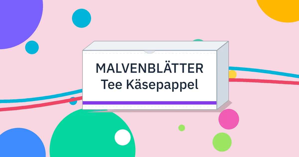 Symbolbild: Packung mit der Aufschrift MALVENBLÄTTER Tee Käsepappel (PZN 09941862) – Verfügbarkeit und Bezug in Apotheken in Frankfurt am Main