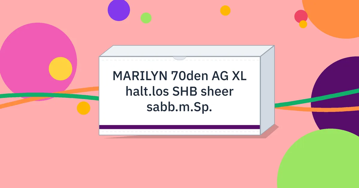 Symbolbild: Packung mit der Aufschrift MARILYN 70den AG XL halt.los SHB sheer sabb.m.Sp. (PZN 16187242) – Verfügbarkeit und Bezug in Apotheken in Frankfurt am Main