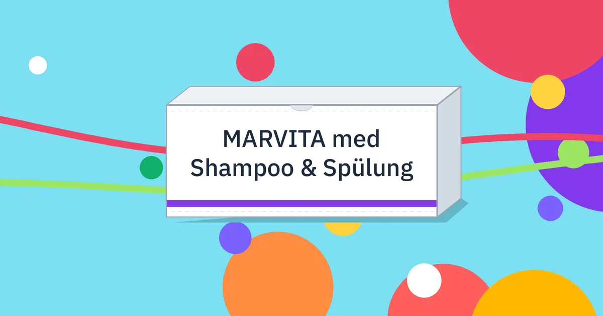 Symbolbild: Packung mit der Aufschrift MARVITA med Shampoo & Spülung (PZN 13903063) – Verfügbarkeit und Bezug in Apotheken in Frankfurt am Main