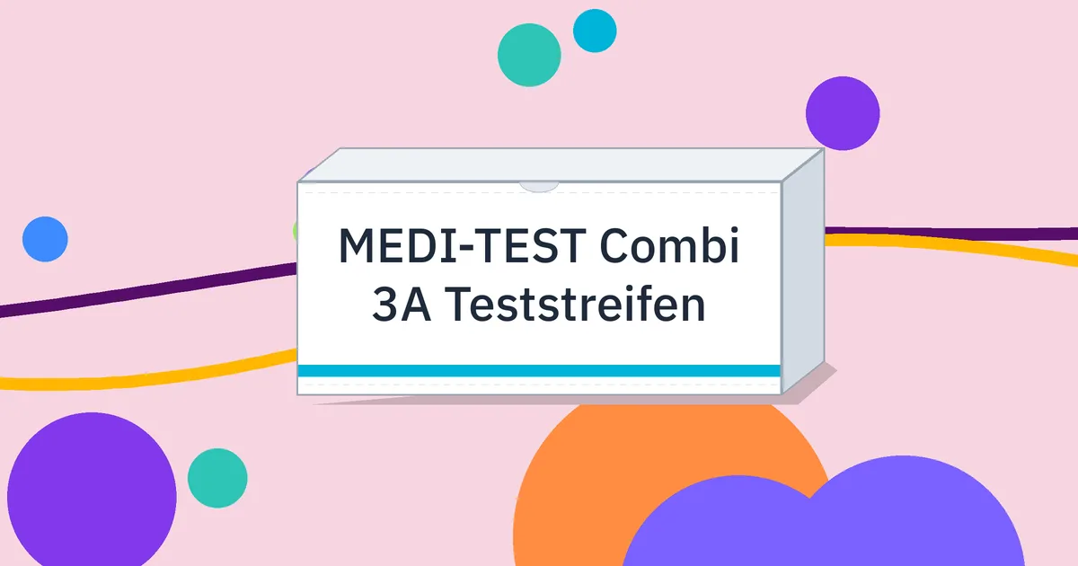 Symbolbild: Packung mit der Aufschrift MEDI-TEST Combi 3A Teststreifen (PZN 03252328) – Verfügbarkeit und Bezug in Apotheken in Frankfurt am Main