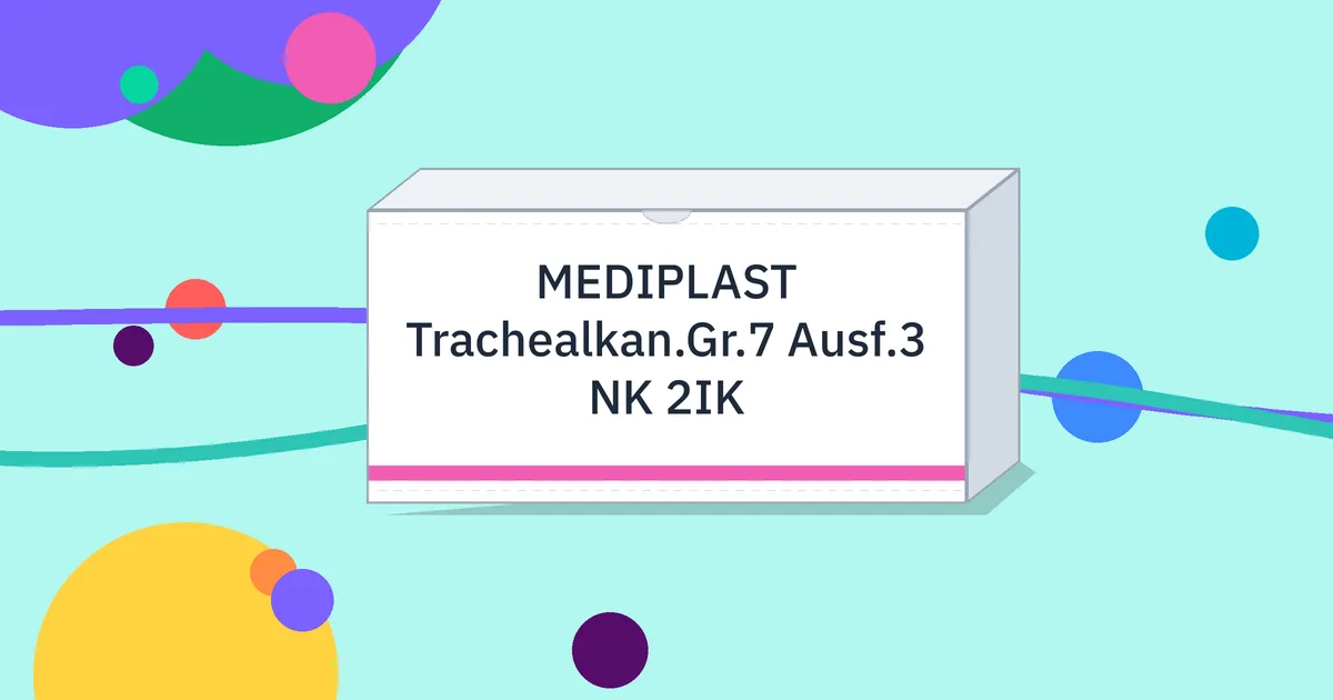 Symbolbild: Packung mit der Aufschrift MEDIPLAST Trachealkan.Gr.7 Ausf.3 NK 2IK (PZN 04525900) – Verfügbarkeit und Bezug in Apotheken in Frankfurt am Main