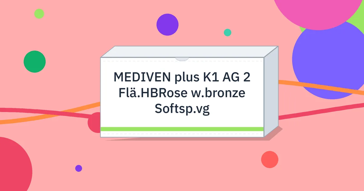 Symbolbild: Packung mit der Aufschrift MEDIVEN plus K1 AG 2 Flä.HBRose w.bronze Softsp.vg (PZN 15914220) – Verfügbarkeit und Bezug in Apotheken in Frankfurt am Main