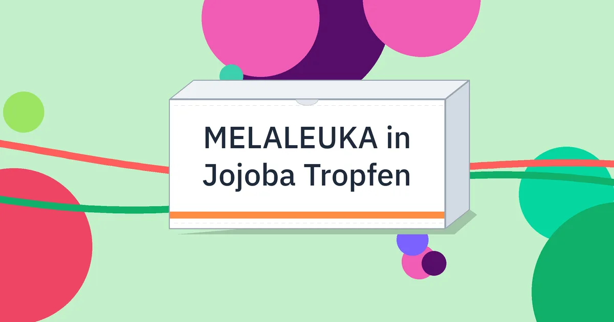 Symbolbild: Packung mit der Aufschrift MELALEUKA in Jojoba Tropfen (PZN 06104657) – Verfügbarkeit und Bezug in Apotheken in Frankfurt am Main