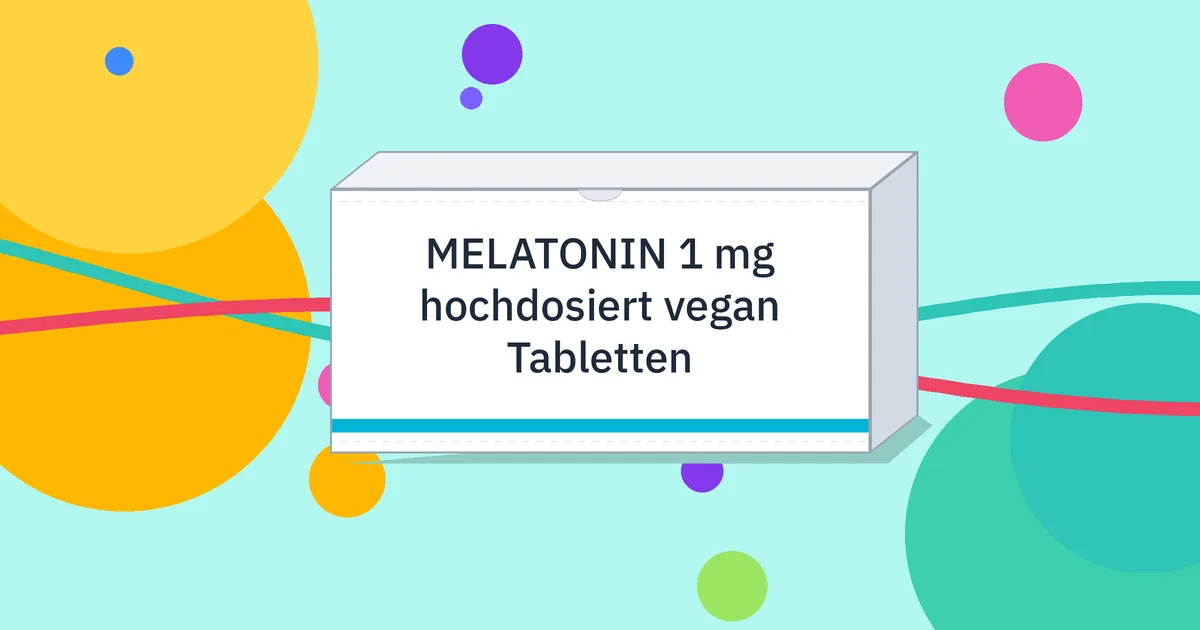 Symbolbild: Packung mit der Aufschrift MELATONIN 1 mg hochdosiert vegan Tabletten (PZN 18662411) – Verfügbarkeit und Bezug in Apotheken in Frankfurt am Main