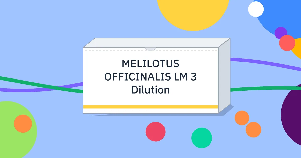 Symbolbild: Packung mit der Aufschrift MELILOTUS OFFICINALIS LM 3 Dilution (PZN 13602746) – Verfügbarkeit und Bezug in Apotheken in Frankfurt am Main