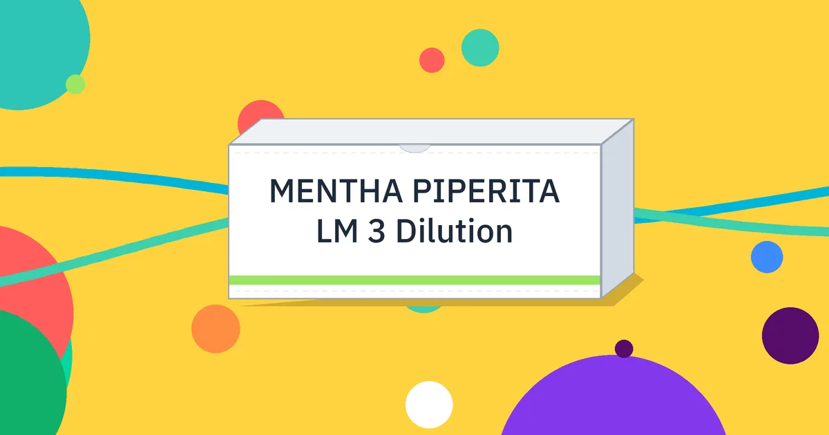 Symbolbild: Packung mit der Aufschrift MENTHA PIPERITA LM 3 Dilution (PZN 13604082) – Verfügbarkeit und Bezug in Apotheken in Frankfurt am Main