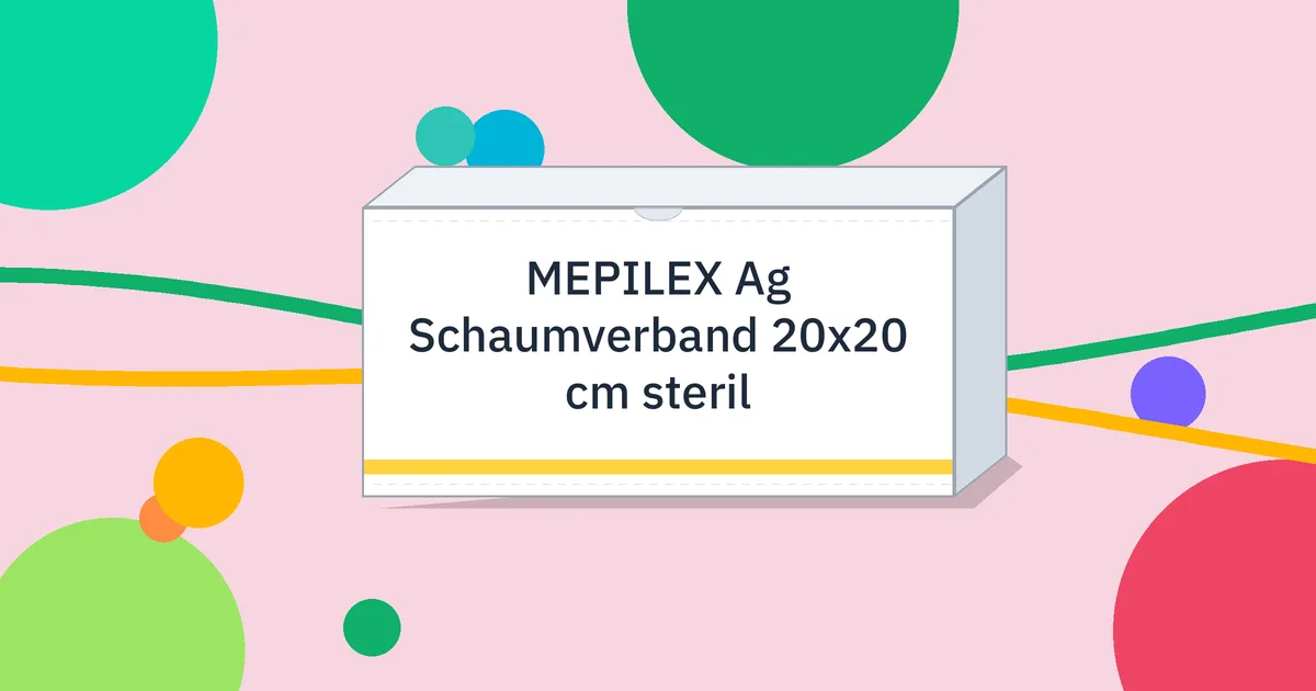 Symbolbild: Packung mit der Aufschrift MEPILEX Ag Schaumverband 20x20 cm steril (PZN 13984937) – Verfügbarkeit und Bezug in Apotheken in Frankfurt am Main