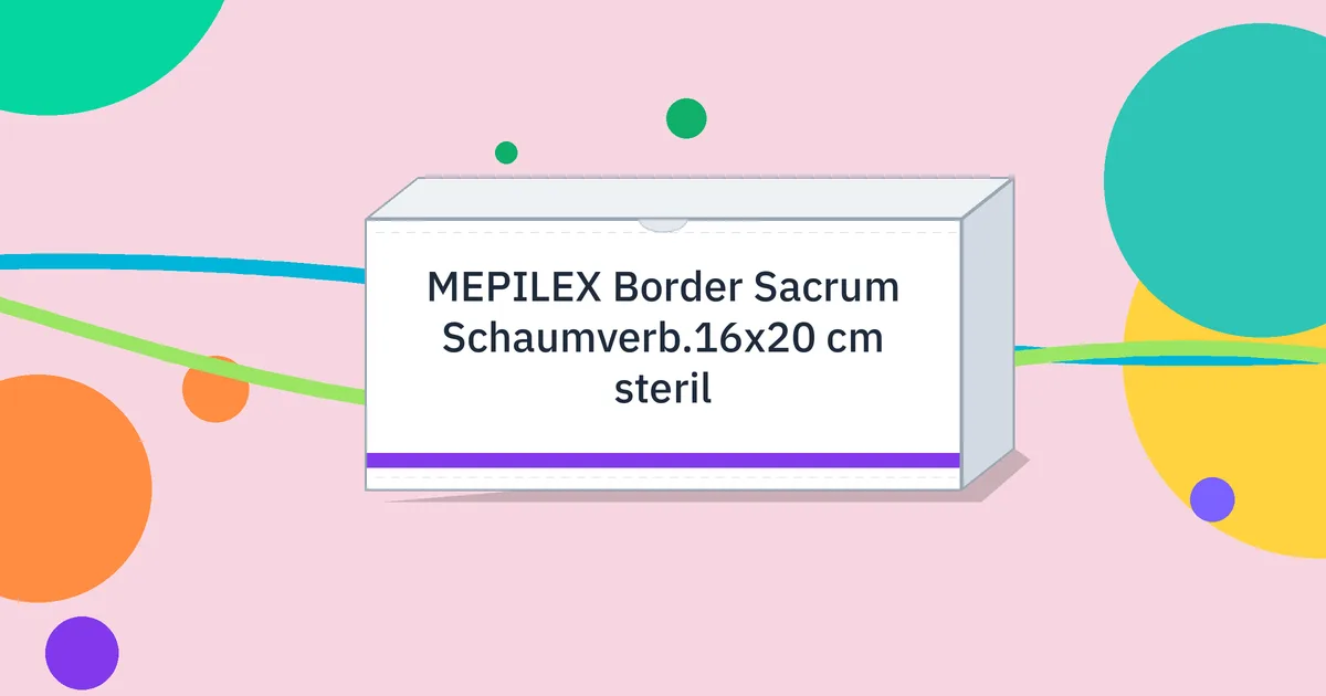Symbolbild: Packung mit der Aufschrift MEPILEX Border Sacrum Schaumverb.16x20 cm steril (PZN 16873167) – Verfügbarkeit und Bezug in Apotheken in Frankfurt am Main
