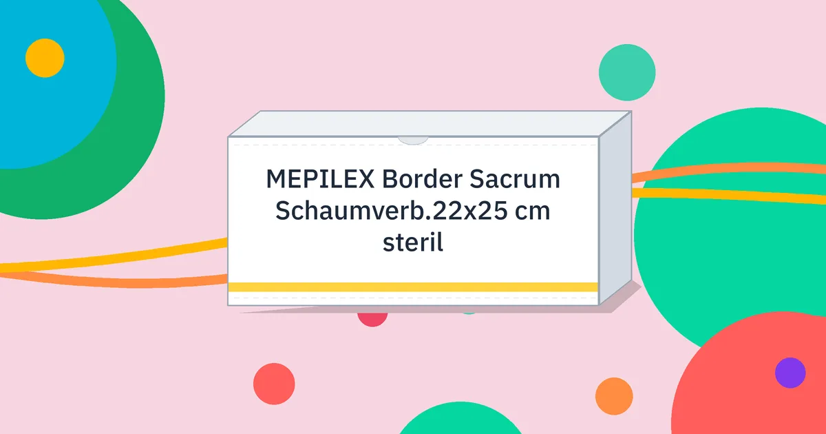 Symbolbild: Packung mit der Aufschrift MEPILEX Border Sacrum Schaumverb.22x25 cm steril (PZN 20398393) – Verfügbarkeit und Bezug in Apotheken in Frankfurt am Main