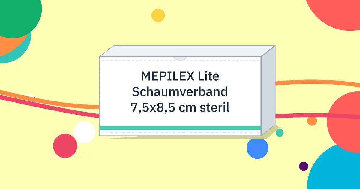 Symbolbild: Packung mit der Aufschrift MEPILEX Lite Schaumverband 7,5x8,5 cm steril (PZN 13705245) – Verfügbarkeit und Bezug in Apotheken in Frankfurt am Main