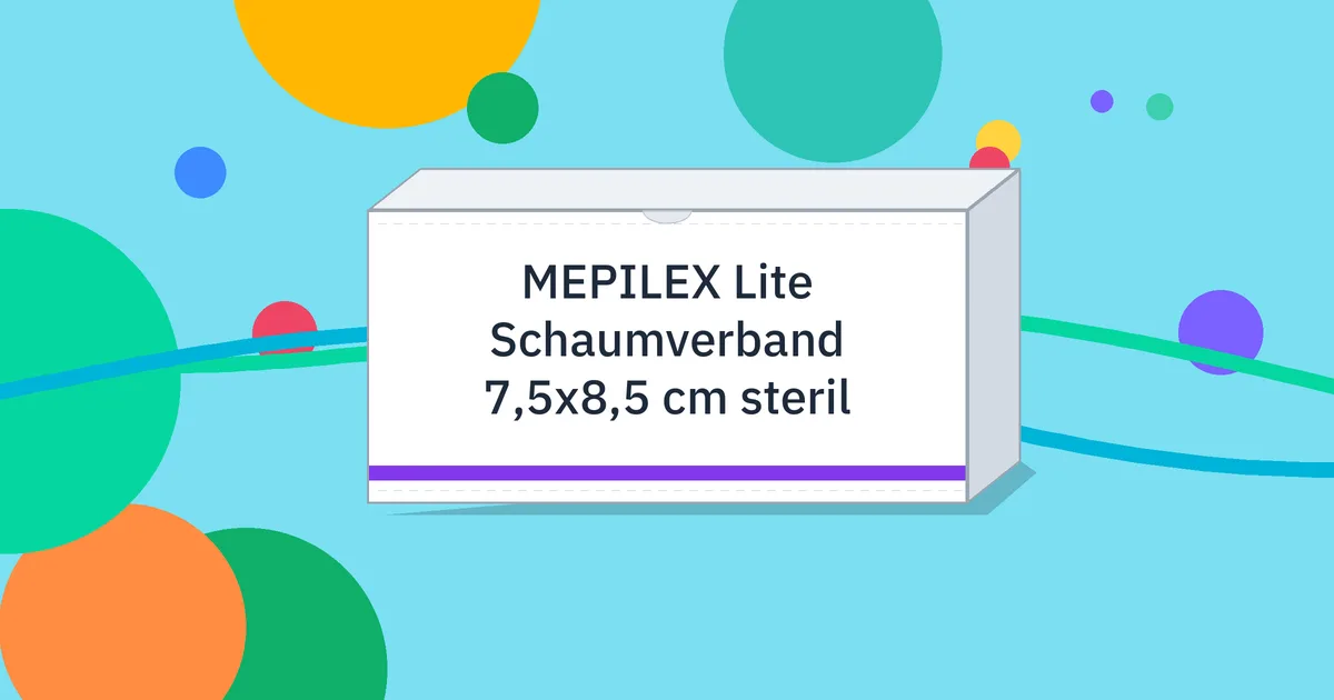 Symbolbild: Packung mit der Aufschrift MEPILEX Lite Schaumverband 7,5x8,5 cm steril (PZN 17832727) – Verfügbarkeit und Bezug in Apotheken in Frankfurt am Main