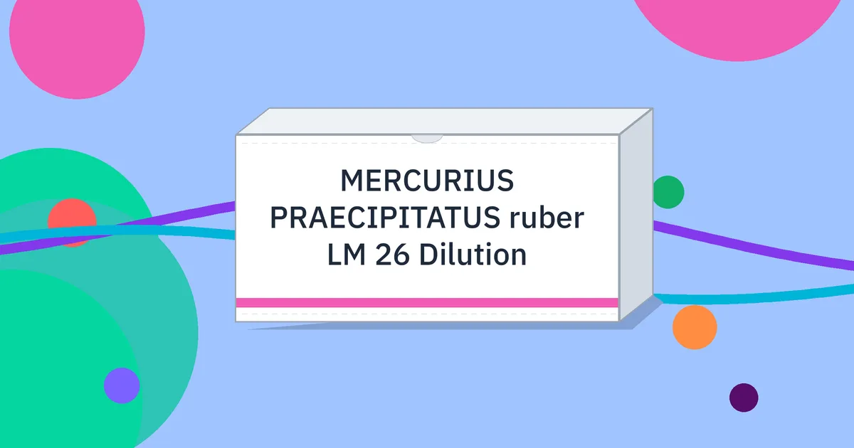 Symbolbild: Packung mit der Aufschrift MERCURIUS PRAECIPITATUS ruber LM 26 Dilution (PZN 12953320) – Verfügbarkeit und Bezug in Apotheken in Frankfurt am Main