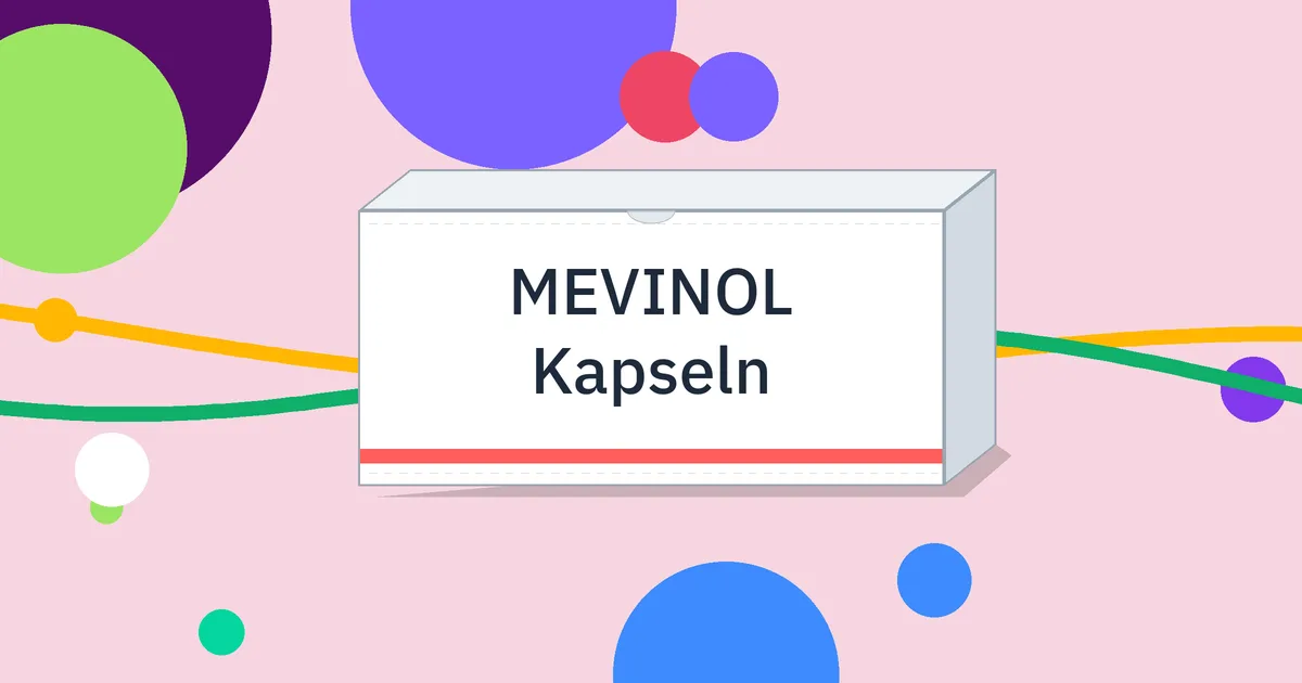 Symbolbild: Packung mit der Aufschrift MEVINOL Kapseln (PZN 12554229) – Verfügbarkeit und Bezug in Apotheken in Frankfurt am Main