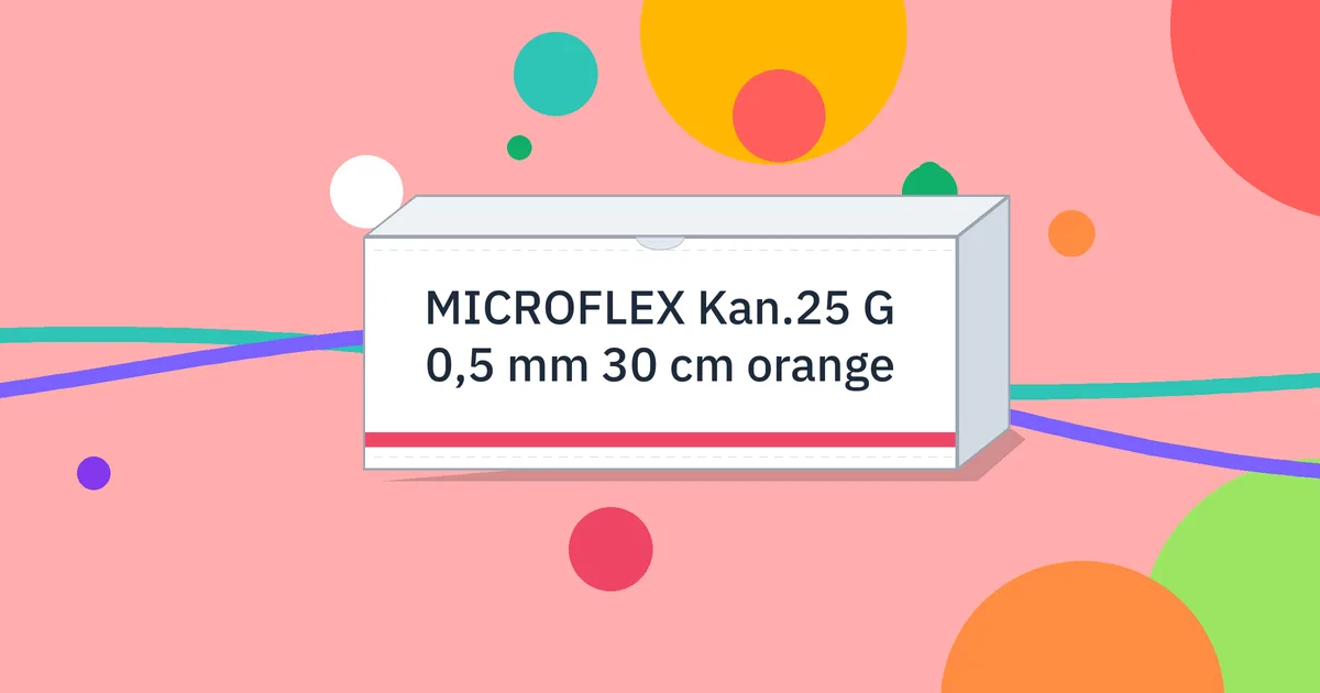 Symbolbild: Packung mit der Aufschrift MICROFLEX Kan.25 G 0,5 mm 30 cm orange (PZN 07336542) – Verfügbarkeit und Bezug in Apotheken in Frankfurt am Main