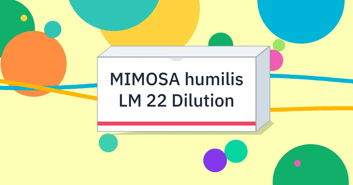 Symbolbild: Packung mit der Aufschrift MIMOSA humilis LM 22 Dilution (PZN 13608542) – Verfügbarkeit und Bezug in Apotheken in Frankfurt am Main