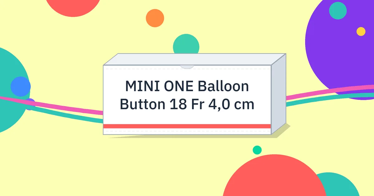 Symbolbild: Packung mit der Aufschrift MINI ONE Balloon Button 18 Fr 4,0 cm (PZN 14342282) – Verfügbarkeit und Bezug in Apotheken in Frankfurt am Main