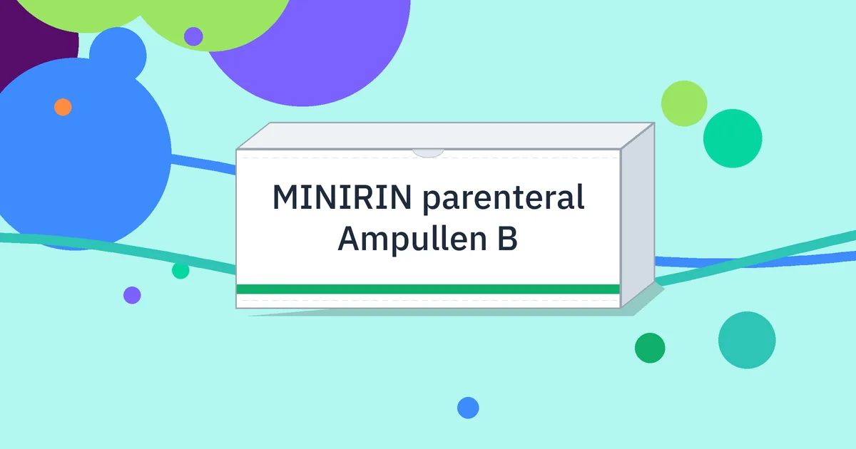 Symbolbild: Packung mit der Aufschrift MINIRIN parenteral Ampullen B (PZN 03169716) – Verfügbarkeit und Bezug in Apotheken in Frankfurt am Main