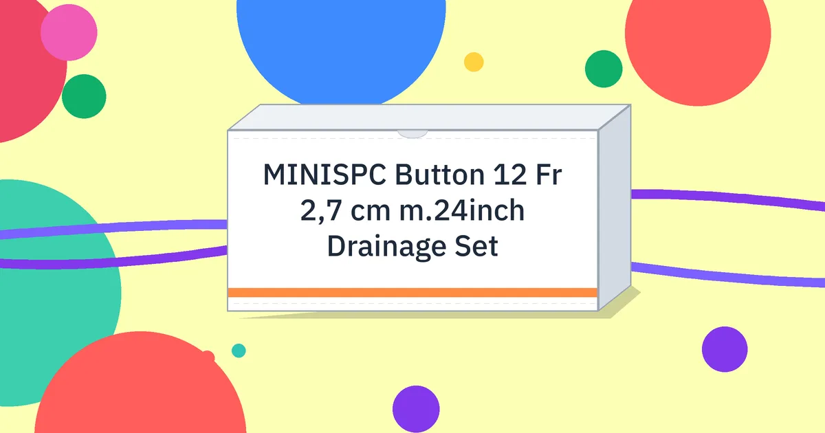 Symbolbild: Packung mit der Aufschrift MINISPC Button 12 Fr 2,7 cm m.24inch Drainage Set (PZN 20821615) – Verfügbarkeit und Bezug in Apotheken in Frankfurt am Main