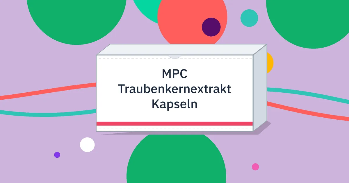 Symbolbild: Packung mit der Aufschrift MPC Traubenkernextrakt Kapseln (PZN 20385976) – Verfügbarkeit und Bezug in Apotheken in Frankfurt am Main