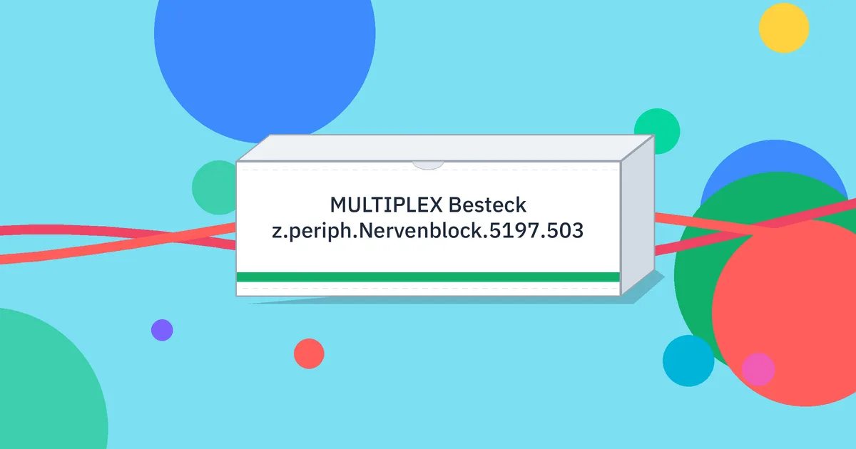 Symbolbild: Packung mit der Aufschrift MULTIPLEX Besteck z.periph.Nervenblock.5197.503 (PZN 10178880) – Verfügbarkeit und Bezug in Apotheken in Frankfurt am Main