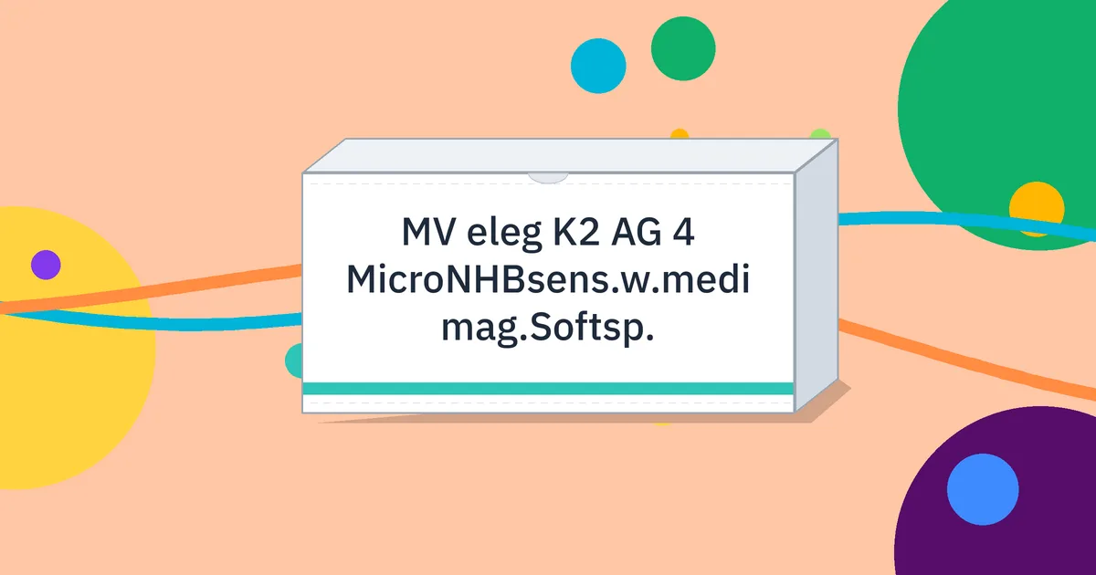 Symbolbild: Packung mit der Aufschrift MV eleg K2 AG 4 MicroNHBsens.w.medi mag.Softsp. (PZN 15725329) – Verfügbarkeit und Bezug in Apotheken in Frankfurt am Main