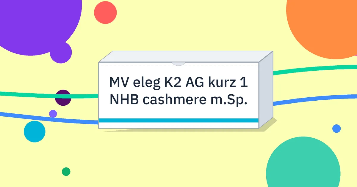 Symbolbild: Packung mit der Aufschrift MV eleg K2 AG kurz 1 NHB cashmere m.Sp. (PZN 15715851) – Verfügbarkeit und Bezug in Apotheken in Frankfurt am Main