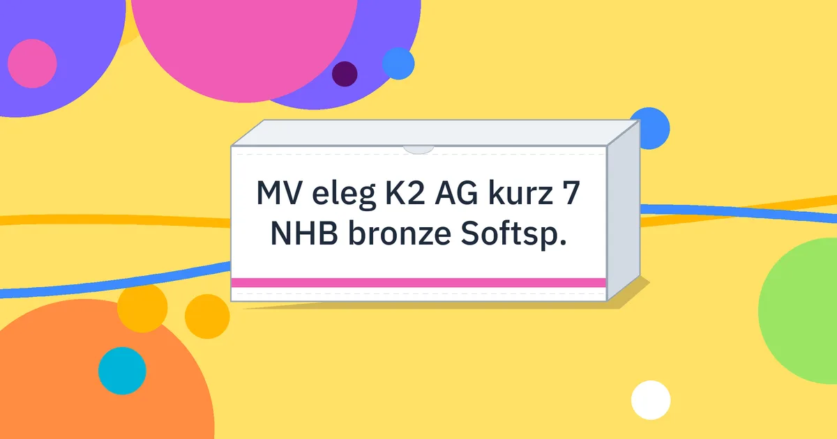 Symbolbild: Packung mit der Aufschrift MV eleg K2 AG kurz 7 NHB bronze Softsp. (PZN 15716655) – Verfügbarkeit und Bezug in Apotheken in Frankfurt am Main