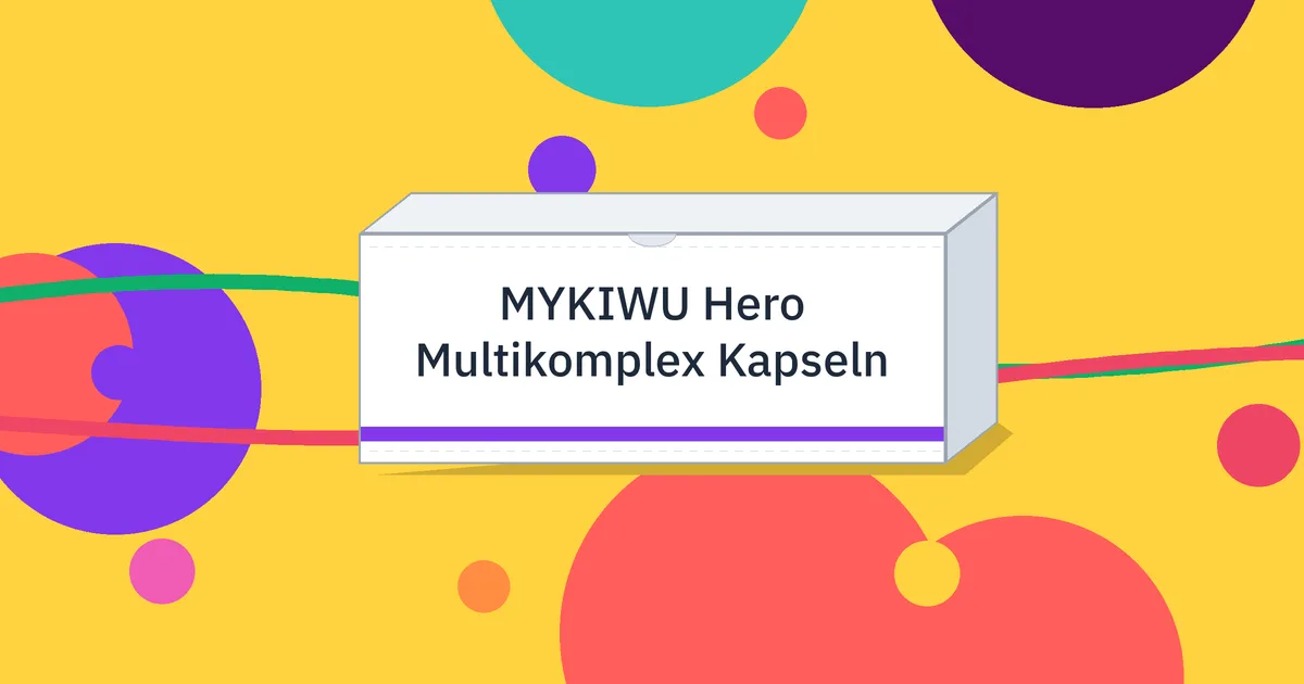 Symbolbild: Packung mit der Aufschrift MYKIWU Hero Multikomplex Kapseln (PZN 20121295) – Verfügbarkeit und Bezug in Apotheken in Frankfurt am Main