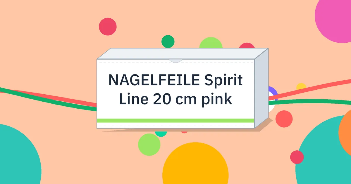 Symbolbild: Packung mit der Aufschrift NAGELFEILE Spirit Line 20 cm pink (PZN 01510051) – Verfügbarkeit und Bezug in Apotheken in Frankfurt am Main