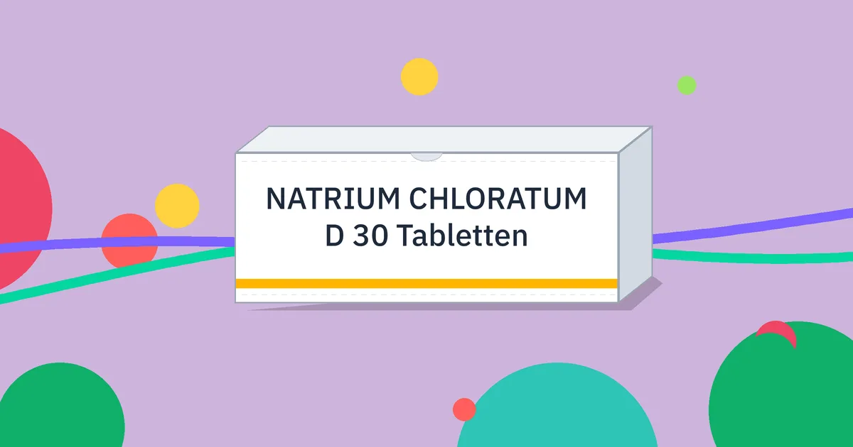 Symbolbild: Packung mit der Aufschrift NATRIUM CHLORATUM D 30 Tabletten (PZN 02122859) – Verfügbarkeit und Bezug in Apotheken in Frankfurt am Main