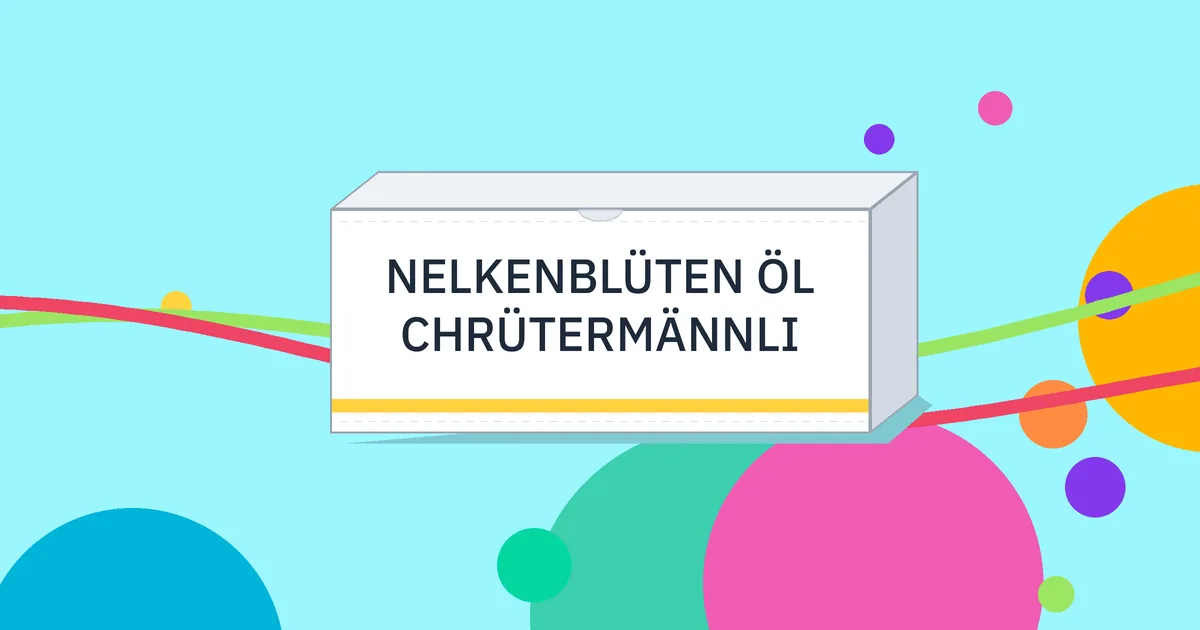 Symbolbild: Packung mit der Aufschrift NELKENBLÜTEN ÖL CHRÜTERMÄNNLI (PZN 07197075) – Verfügbarkeit und Bezug in Apotheken in Frankfurt am Main