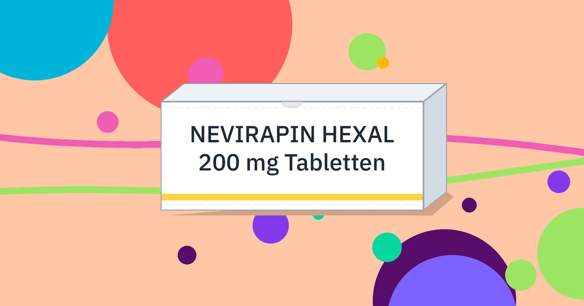 Symbolbild: Packung mit der Aufschrift NEVIRAPIN HEXAL 200 mg Tabletten (PZN 18017828) – Verfügbarkeit und Bezug in Apotheken in Frankfurt am Main