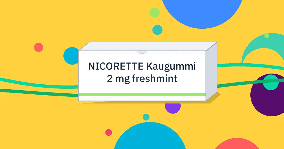 Symbolbild: Packung mit der Aufschrift NICORETTE Kaugummi 2 mg freshmint (PZN 07274717) – Verfügbarkeit und Bezug in Apotheken in Frankfurt am Main