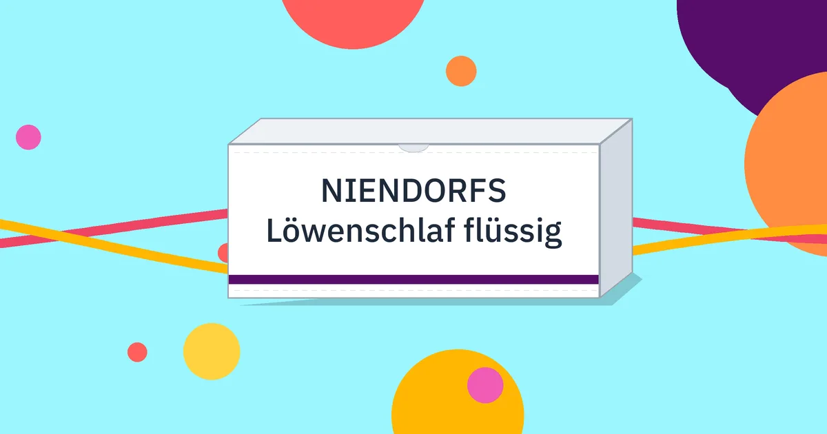 Symbolbild: Packung mit der Aufschrift NIENDORFS Löwenschlaf flüssig (PZN 05375756) – Verfügbarkeit und Bezug in Apotheken in Frankfurt am Main