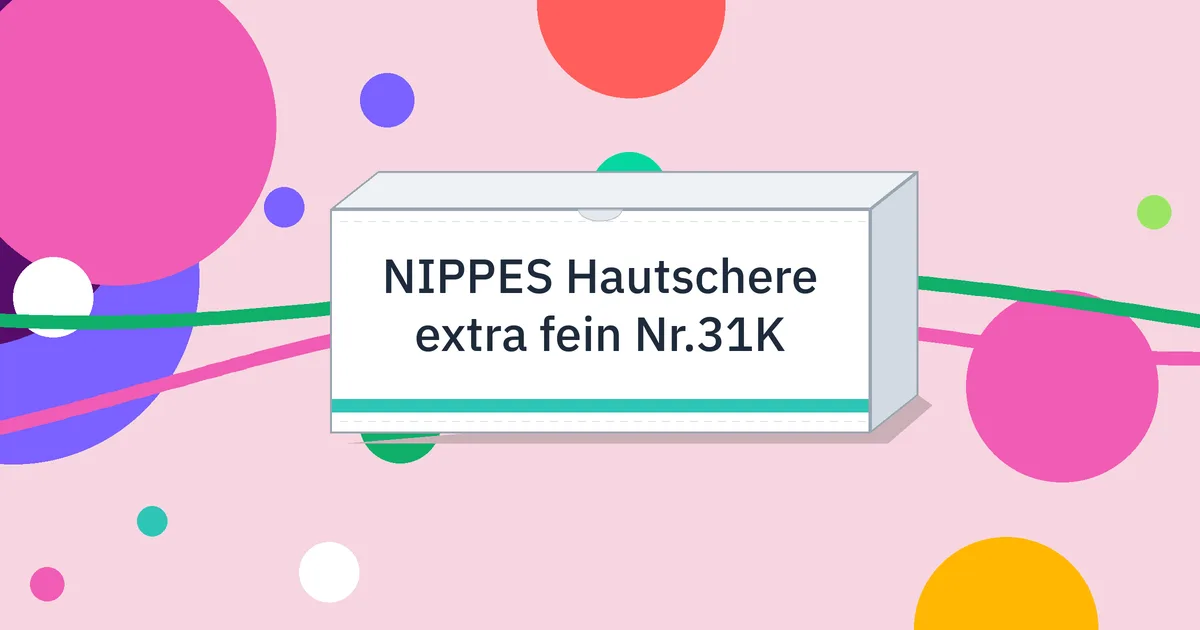 Symbolbild: Packung mit der Aufschrift NIPPES Hautschere extra fein Nr.31K (PZN 01653170) – Verfügbarkeit und Bezug in Apotheken in Frankfurt am Main